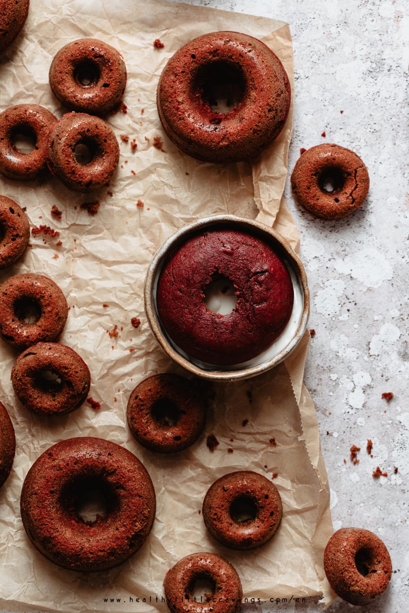 Baked Red Velvet Donuts (No Food Coloring)