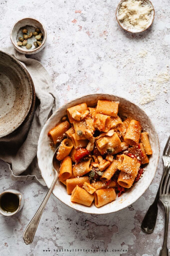 PASTA CON ORATA, POMODORINI E CAPPERI / PIATTO LEGGERO
